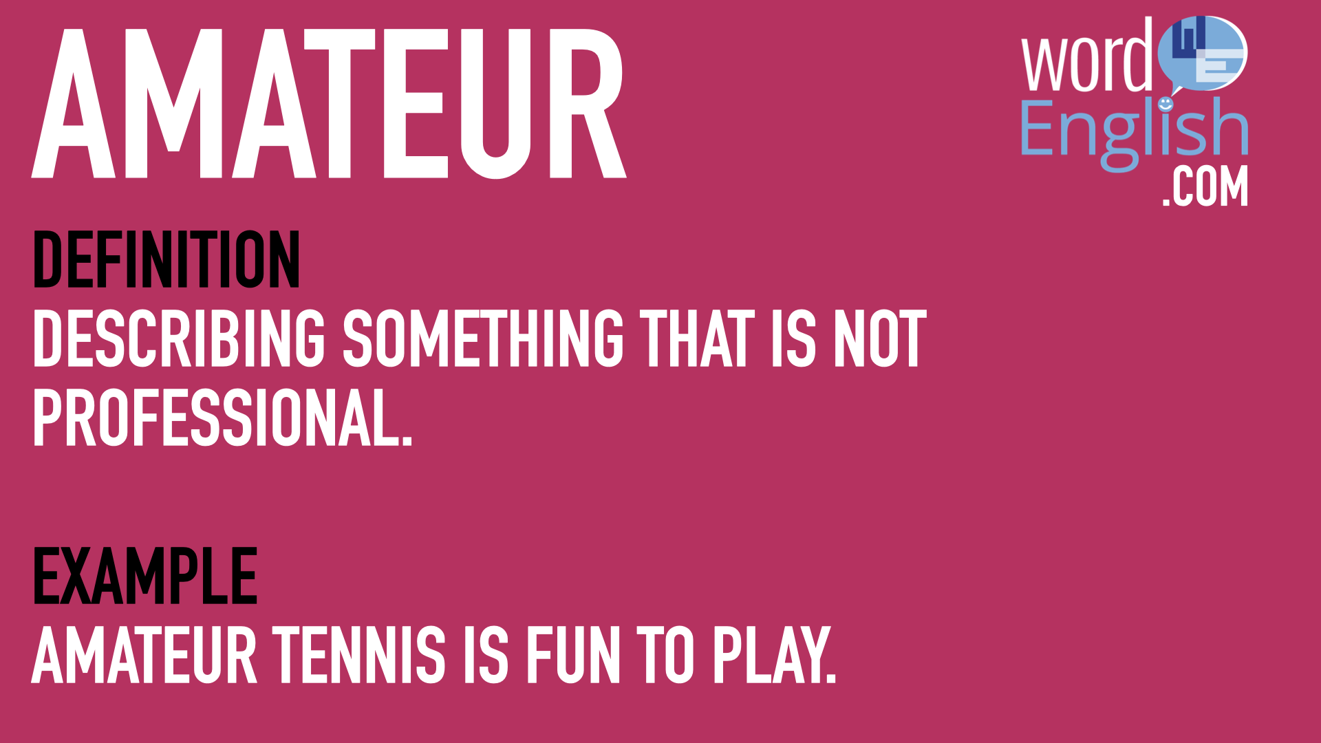 Amateur - Vocabulary - Word English