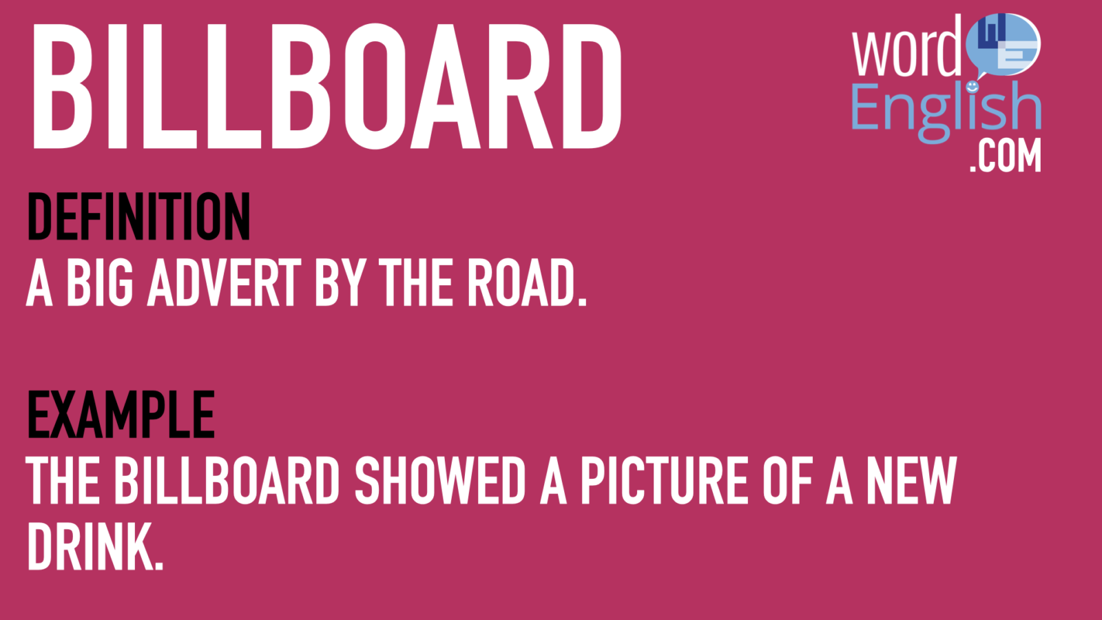 Billboard - Vocabulary - Word English