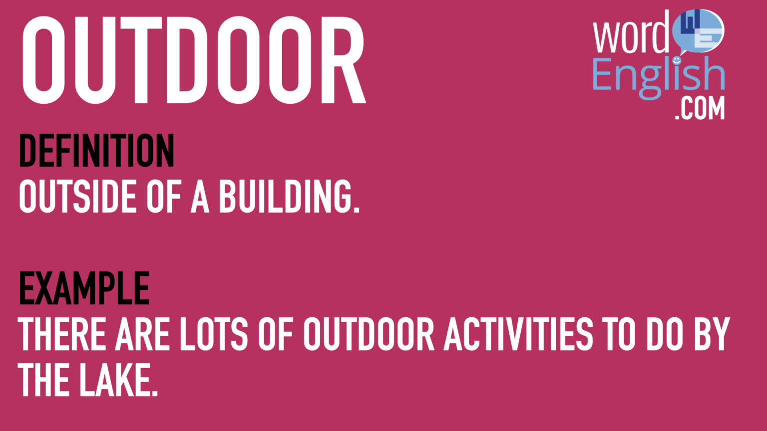 Outdoor - Vocabulary - Word English