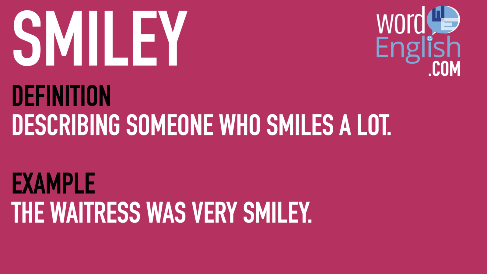 Smiley - Vocabulary - Word English