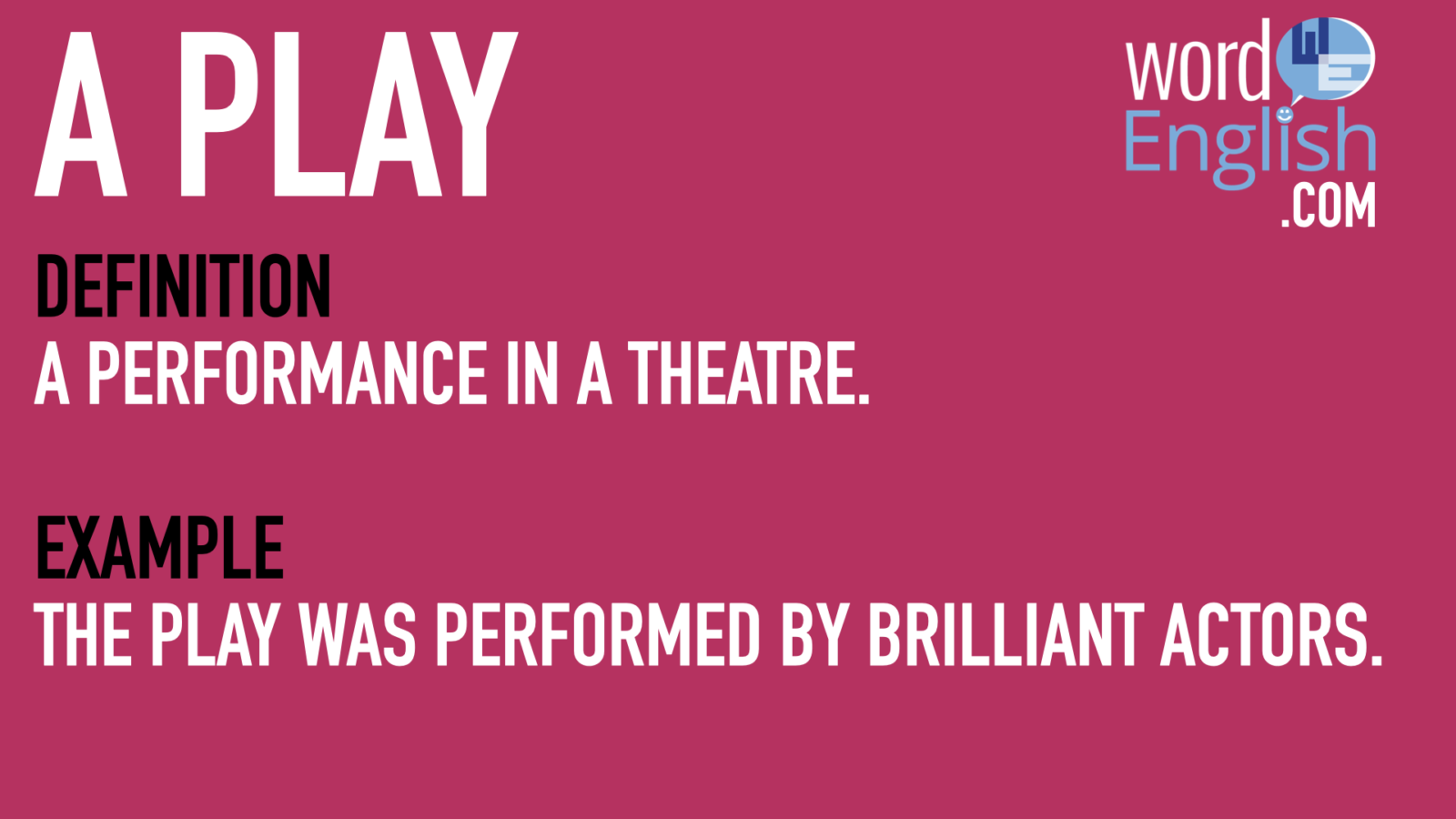 Play - Vocabulary - Word English