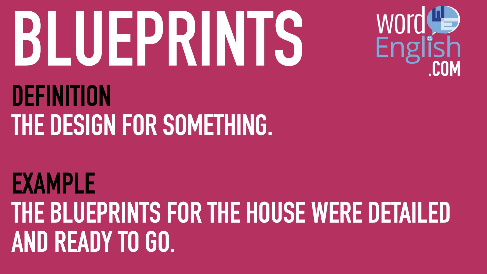 Blueprints - Vocabulary - Word English