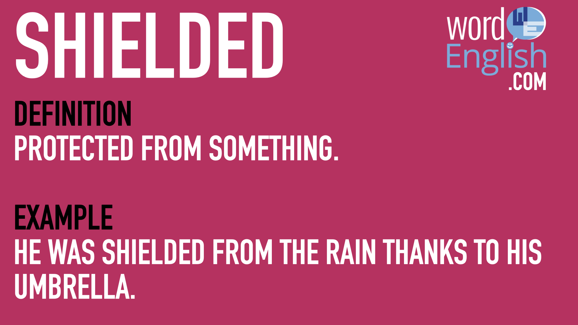 Shielded - Vocabulary - Word English